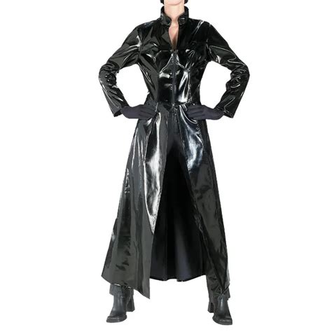 Lesbian Gays Unisex Black Patent Leather Club Sexy Dresses Pvc Ds