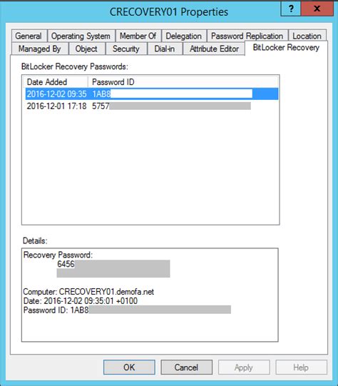 bitlocker recovery password mit powershell auslesen adfaq