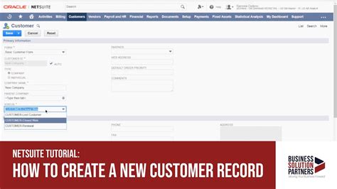 netsuite tutorial how to create a new customer record youtube