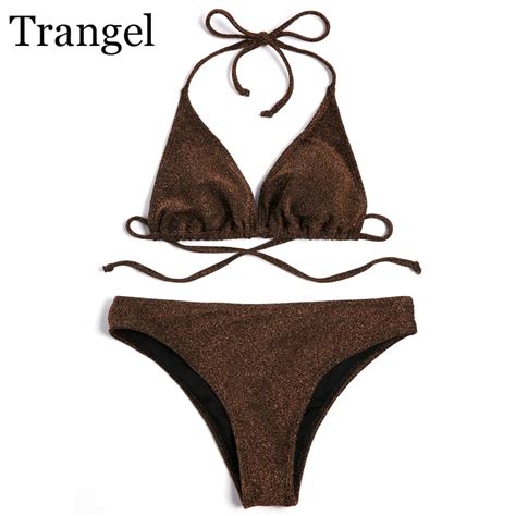 Trangel Sexy Bikini Brand Swimsuit Women Bikini Set Gold Glitter