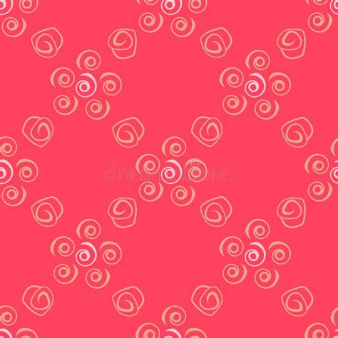 Vector Seamless Pattern With Abstract Floral Elements On A Pink