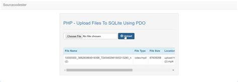 php upload files to sqlite using pdo free source code projects and