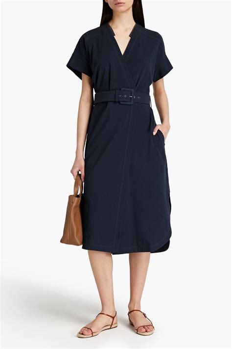 Brunello Cucinelli Belted Embellished Cotton Blend Jersey Midi Wrap