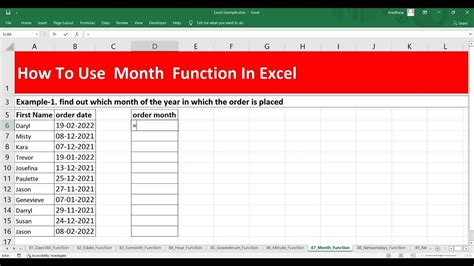 how to extract month from a date in excel how to use month function
