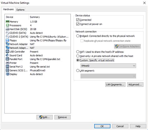 setting up host only networking vmware workstation player