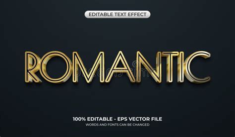 Romantic Gold Text Effect 3d Editable Luxury Text Effect Stock Vector
