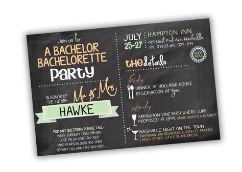 Bachelor Bachelorette Party Invitation Customizable Colors Etsy