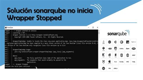 solucion sonarqube no inicia wrapper stopped youtube