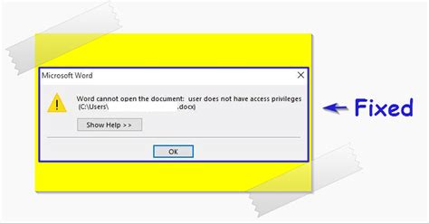 word cannot open the document user does not have access privileges[4