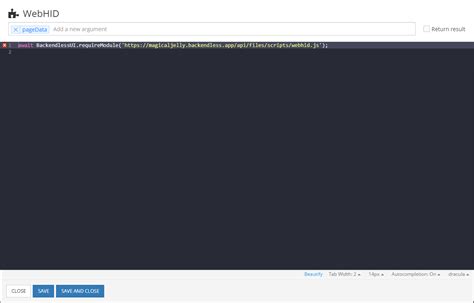 custom code block return to page data from included file ui