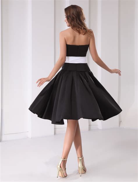 Strapless Knee Length Prom Dress
