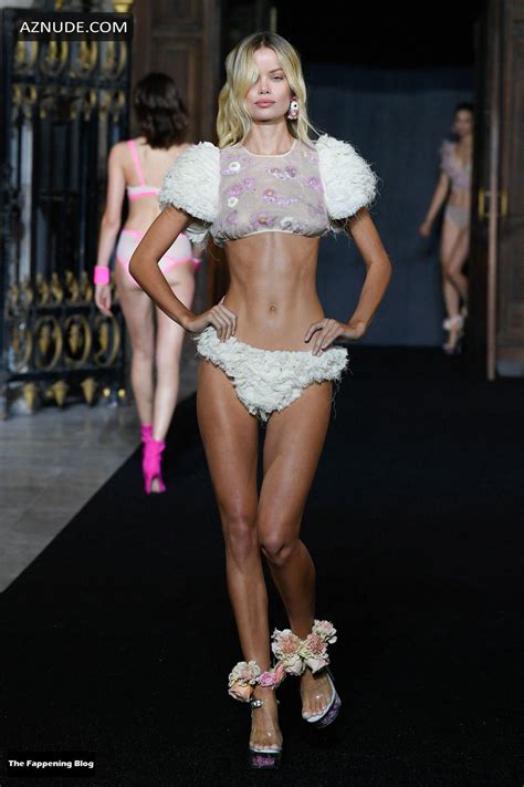 Frida Aasen Sexy Seen Wearing A See Through Top As She Walks On The