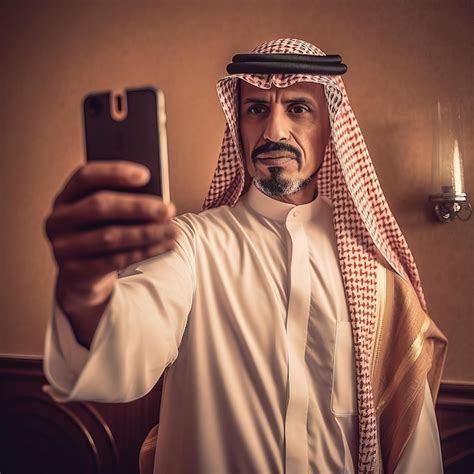 A Man Taking A Selfie With A Cell Phone Premium Ai Generated Image