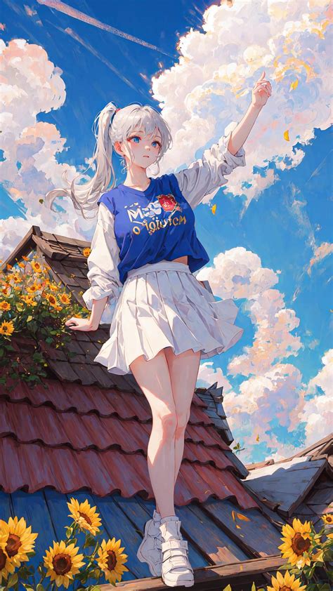 白色百褶裙可爱马尾辫动漫女生美腿4k手机高清壁纸 图片编号334912 壁纸网