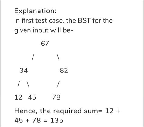 solved given a binary search tree find the sum of all leaf