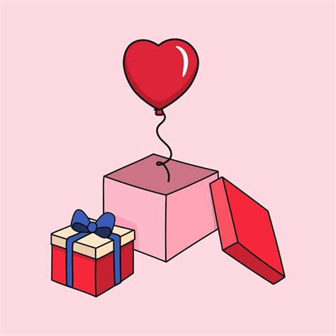 Feliz Cumpleaños Y Feliz Día De San Valentín Con Caja De Regalo Y