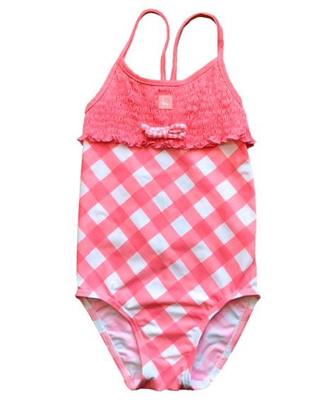 Bañador Niña Al Agua Patos Vichy Coral Ro Infantil
