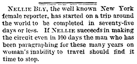 Nellie Bly Raced To Set Around The World Record In 1889