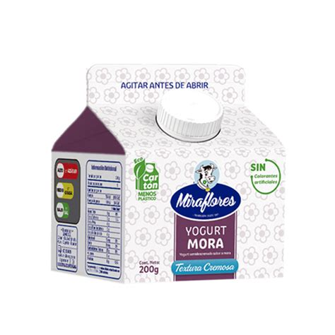 Yogurt Sabor Mora Miraflores Cartón 200 Ml