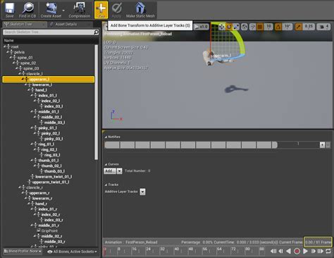 editing animation layers unreal engine 4 27 documentation