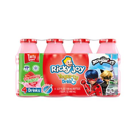 Ricky Joy® Yogurty Drink Strawberry Blast Flavor 3 37 Fl Oz 4 Btl