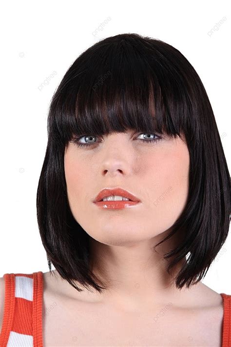 Primer Plano De Una Mujer Con Un Corte De Pelo Bobbed Vector Fondos E