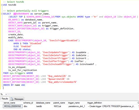 maintaining persistence via sql server part 2 triggers