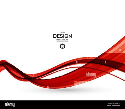 abstract smooth color wave vector curve flow red motion stock vector