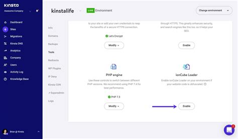 how to enable ioncube loader in mykinsta