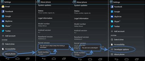 enable usb debugging mode for android