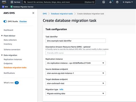 migrate with aws database migration service dms cockroachdb docs