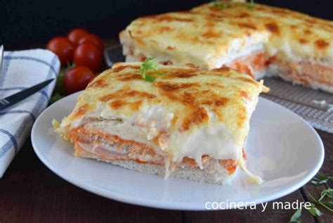 Croque Cake O Pastel De Pan De Molde Jamón Y Bechamel Cocinera Y Madre