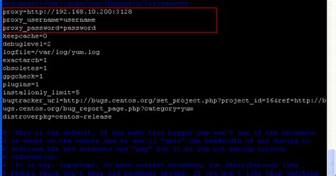 yum with proxy server fedora centos and redhat