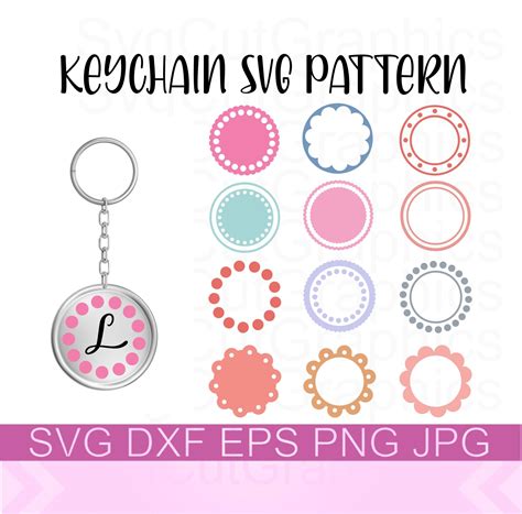 keychain circle pattern svg keychain background valentines etsy