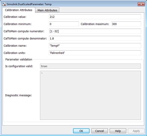 specify name value units and other properties of simulink dual