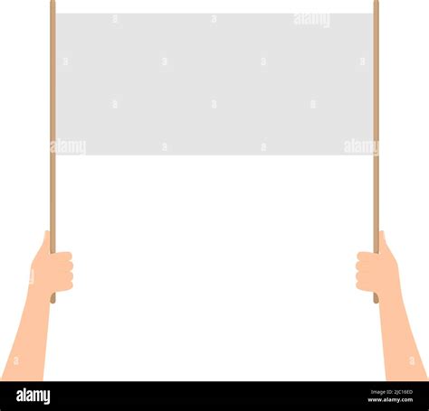 Hands Holding Blank Placard Street Demonstration And Protest Concept