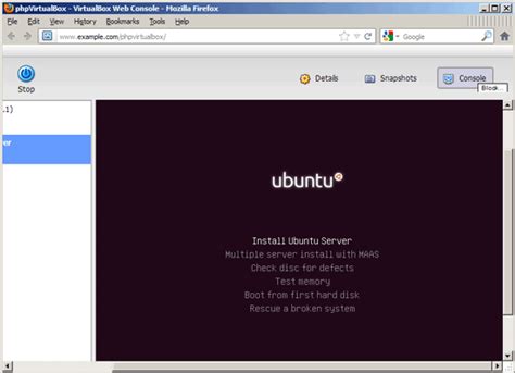 headless virtualbox installation mit phpvirtualbox verwalten centos 6 2