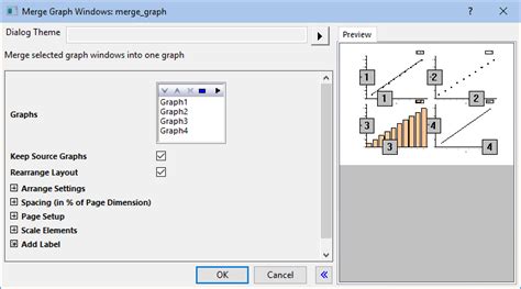 help online origin help the merge graph dialog box