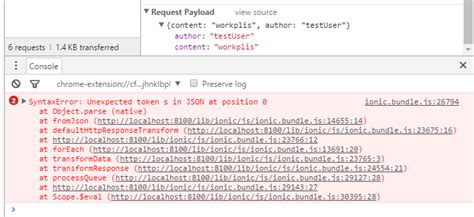 javascript angular valid json fromjson unexpected token s in