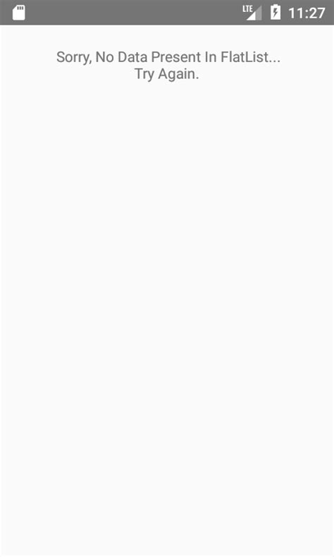 react native show error message if flatlist is empty no data present