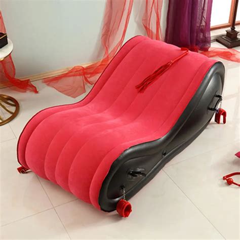 Red Inflatable Sex Sofa 440lb Load Carrying Capacity Ep Pvc Sex