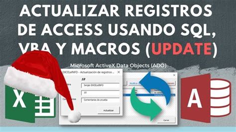 modificar registros de base de access desde excel usando sql query vba
