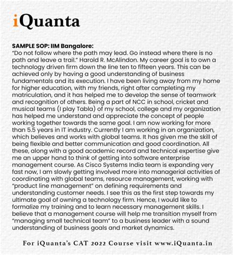 How To Write Sop And Sample Sops Iquanta Cat Preparation Blog