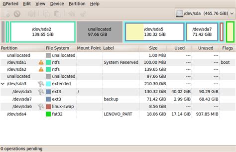 linux how can i move my partition in gparted super user