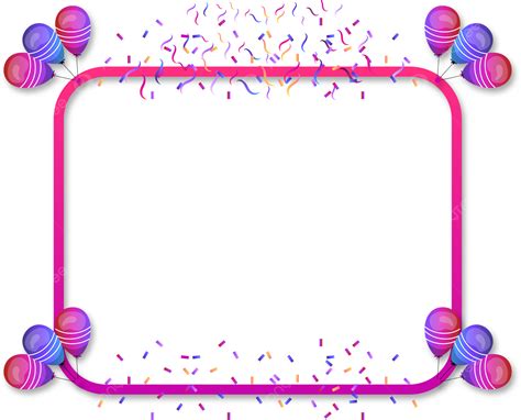 Moldura De Celebração Com Confete Colorido Png Moldura De Celebração