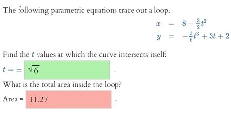 Solved The Following Parametric Equations Trace Out A Loop