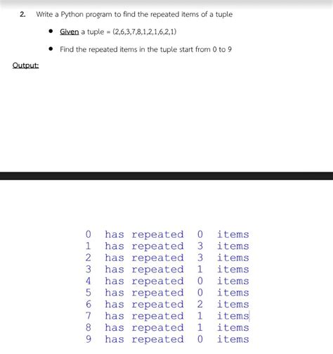 solved 2 write a python program to find the repeated items