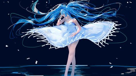 Wallpaper Illustration Long Hair Anime Girls Blue Hair Water My Xxx