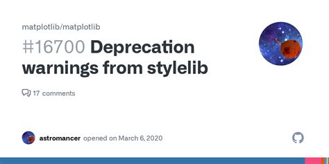 deprecation warnings from stylelib · issue 16700 · matplotlib