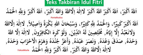 Bacaan Takbiran Idul Fitri Versi Pendek Dan Panjang Dilengkapi Tulisan